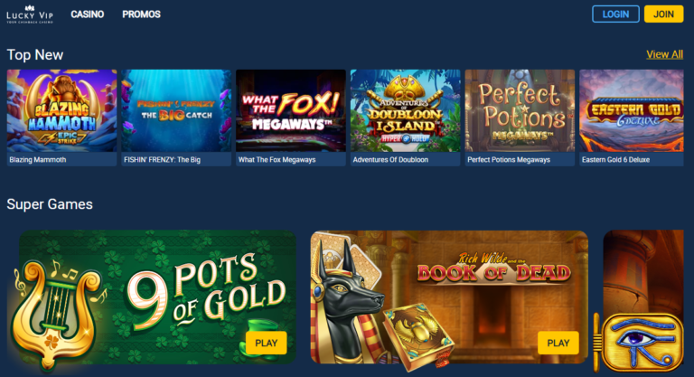 Lucky VIP Casino Sign-Up Bonus With Promo Code LVGMBLR (2023)