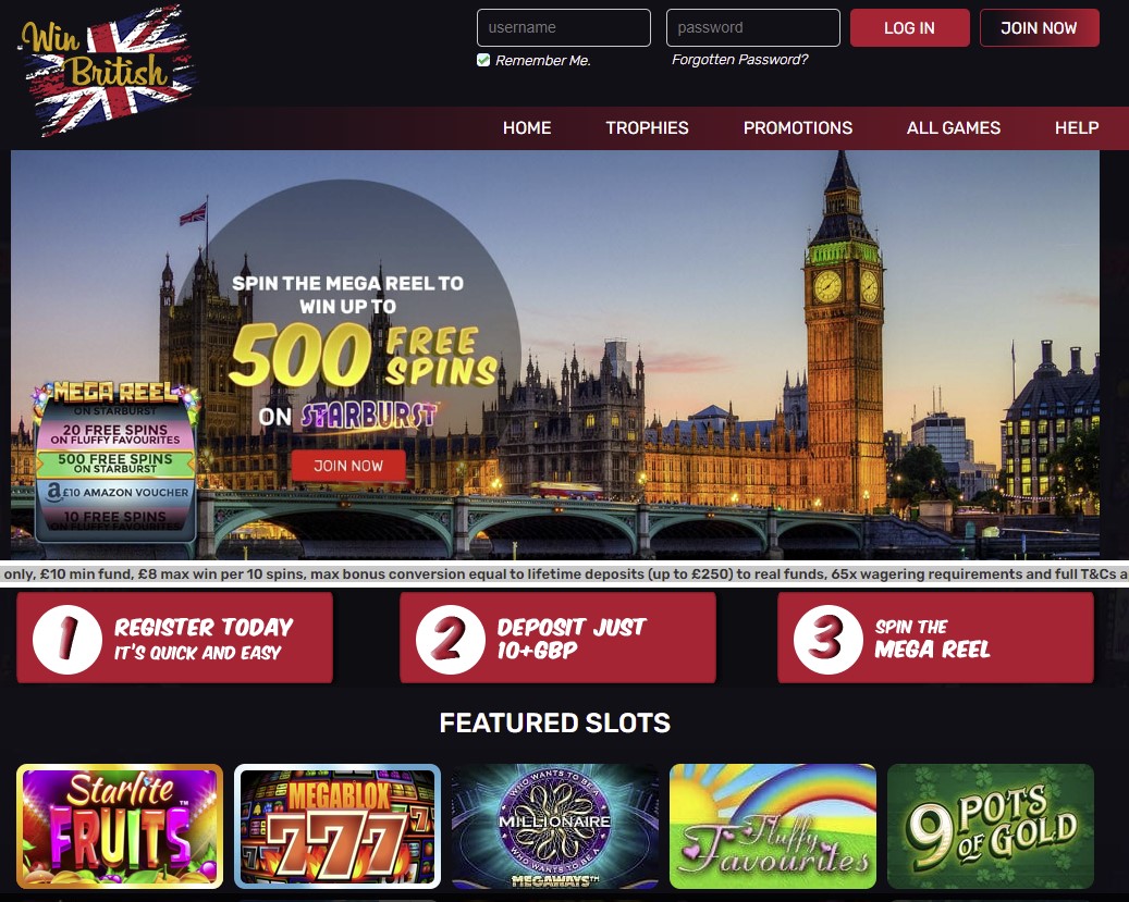 Win British Casino: Win up to 500 Spins - British Gambler