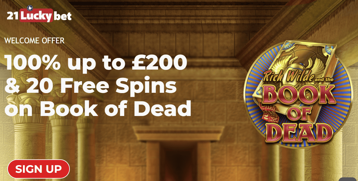 21 LuckyBet Casino Bonus – Get £200 + 20 Free Spins for UK Players
